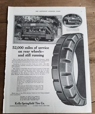 1922 Kelly Springfield Tire 5th Avenue bus equipped with caterpillars ...