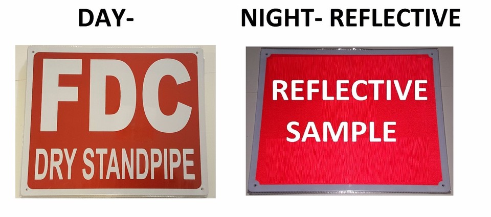 FDC DRY STANDPIPE SIGN- REFLECTIVE !!! (ALUMINUM 10X12)-REF24-1027 | eBay