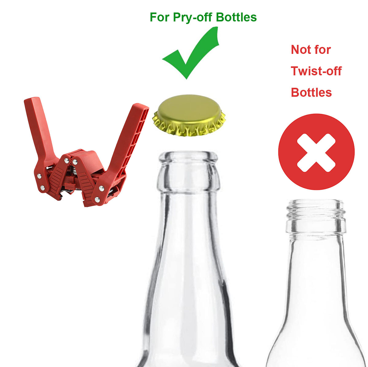 Bottle Top Capper Handheld Twin Lever for Pry-off Bottles Home Brew FP ...