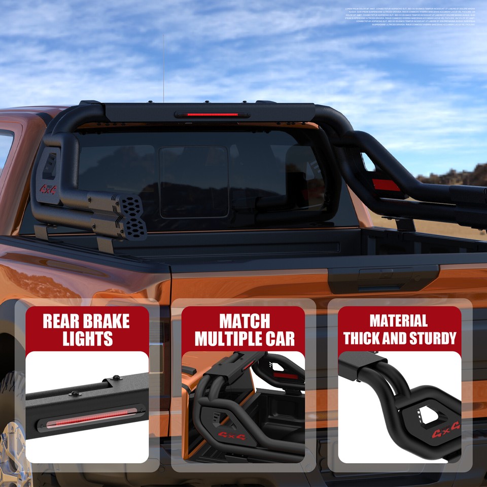 Adjustable Truck Bed Chase Rack Roll Bar For F150 Silverado Sierra Ram ...