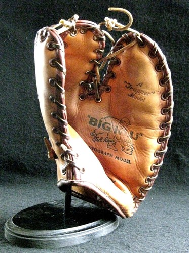 Antique Old 1950's Draper Maynard TED KLUSZEWSKI Leather Trapper ...