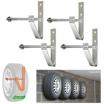 Wandhalterung für Autoreifen bis 205mm Felgenhalterung Reifenhalter 4 ...