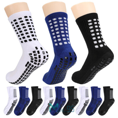 3/6 Pair Sport Socks Anti Slip W/ Grip Soccer Men Women Football ...