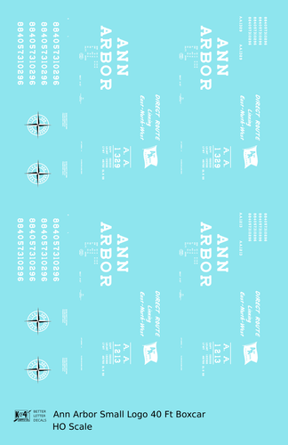 K4 HO Scale Decals Ann Arbor 40 Ft Boxcar White Small Flag / Compass | eBay