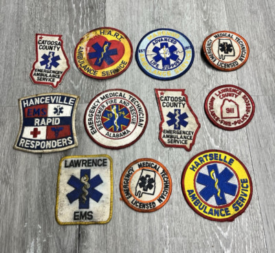 Lot Of 11 Assorted EMS Medical Patches, Mixed Used Emergency Services ...