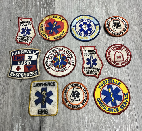 Lot Of 11 Assorted EMS Medical Patches, Mixed Used Emergency Services ...