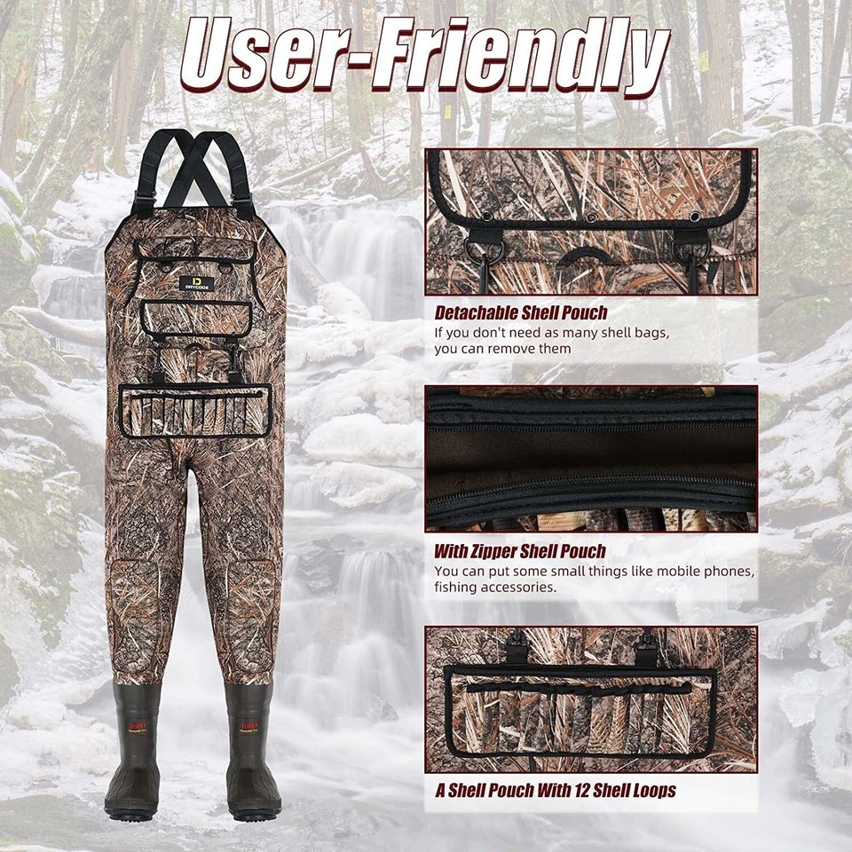 DRYCODE Chest Waders for Men with 1600g Boots, Waterproof 5mm Neoprene Fleece | eBay