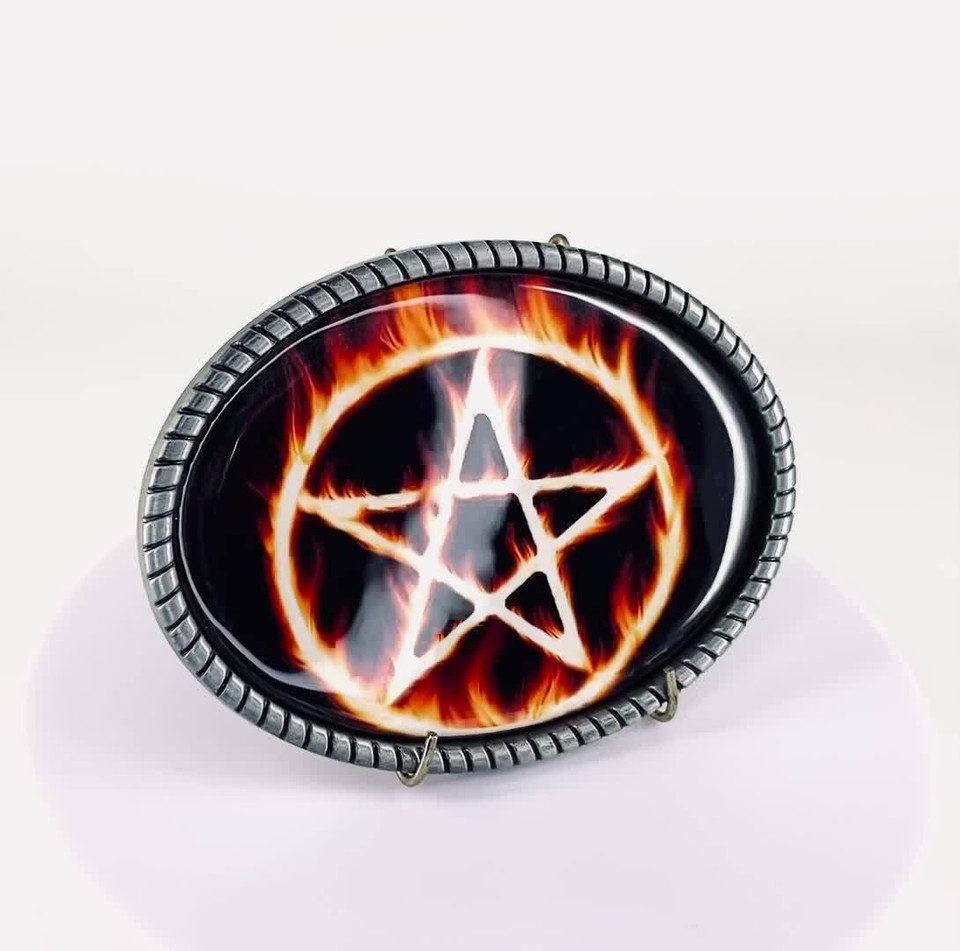 666 Pentagram Belt Buckle - Gothic Occult Men Women Handmade Belt ...