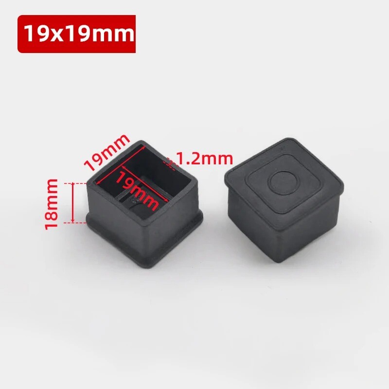 Square Chair Leg Caps Anti-Slip Rubber Chair Tips Table Chair Floor ...