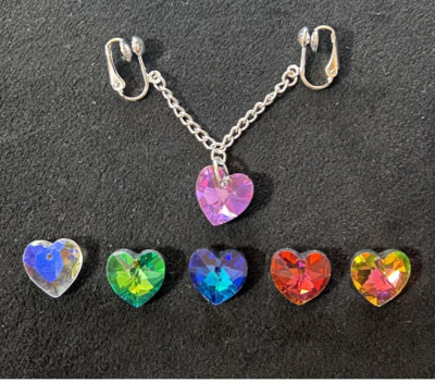 Labia Clip with Crystal Heart, Non piercing, Clit Jewelry, Clitoris ...