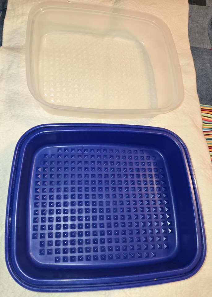Tupperware Marinade Meat Tenderizer Keeper Container Blue Vintage #1295 ...