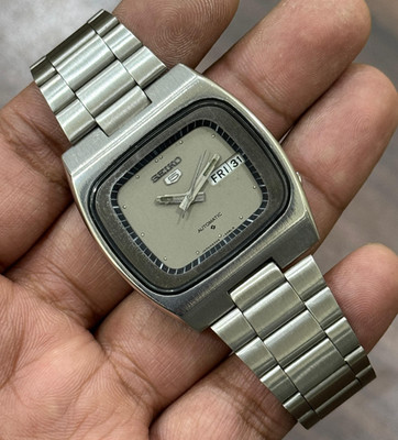 Vintage Seiko 5 Square Automatic Gray Dial Wrist Watch For Mens Japan ...
