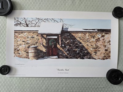 Vintage Richard Bollinger Signed "Garden Gate" Print | eBay