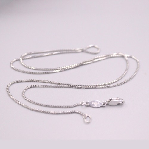 Pure PT950 Platinum 950 Chain 1mm Square Box Link Necklace 3.6-3.8g 17 ...