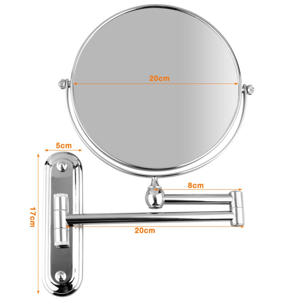 Swing Arm Wall Mount Bathroom Beauty Magnifying Makeup Mirror Chrome ...