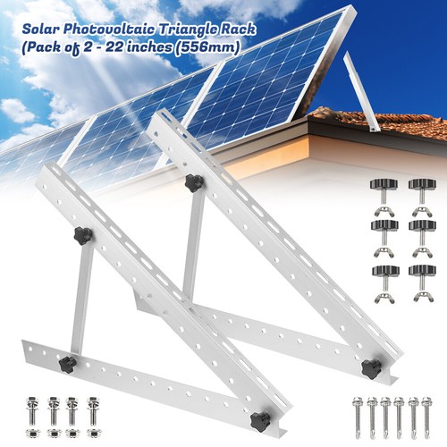 2Pack Adjustable Solar Panel Tilt Mount Brackets Ground Roof Mounting ...