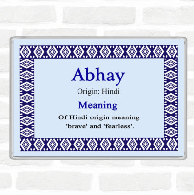 Abhay Name Meaning Jumbo Fridge Magnet Blue | eBay UK