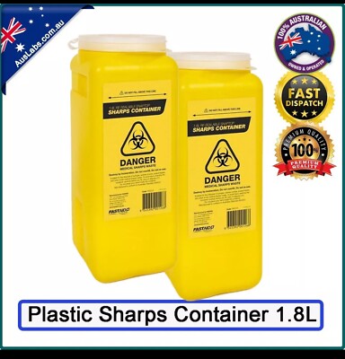 2 x 1.8L SHARPS BIN DISPOSABLE CONTAINER NEEDLE SYRINGE DISPOSAL | eBay