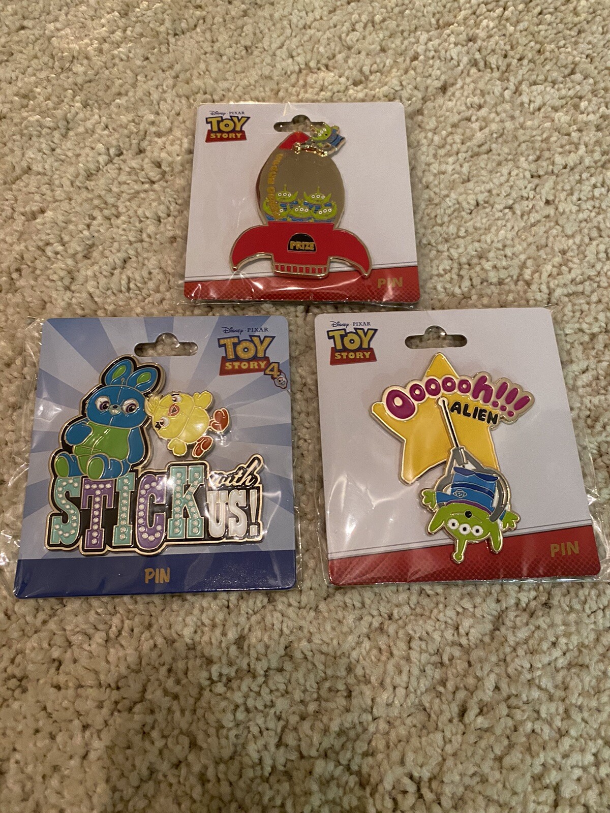 New PIXAR Toy Story Jumbo Moveable Pins Set Of 3 HK Exclusive Alien ...