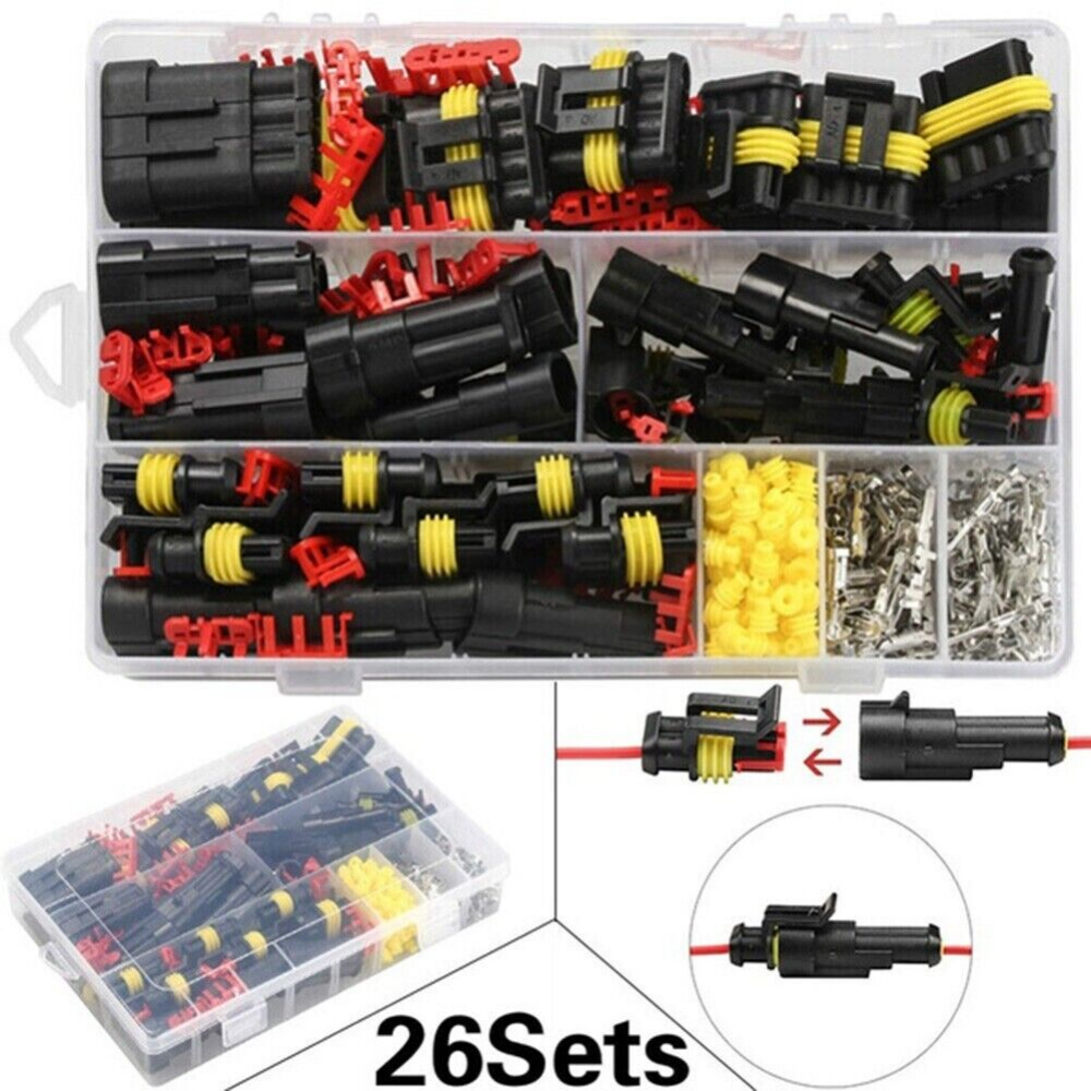 352Pcs 1-4 Pin Car Automotive Wire Connector Plug Kit Waterproof ...