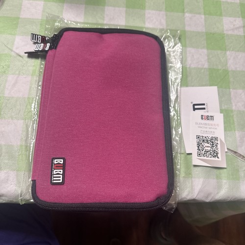 BUBM Double Layer Padded Travel Cable Organizer Electronic Case Purple ...