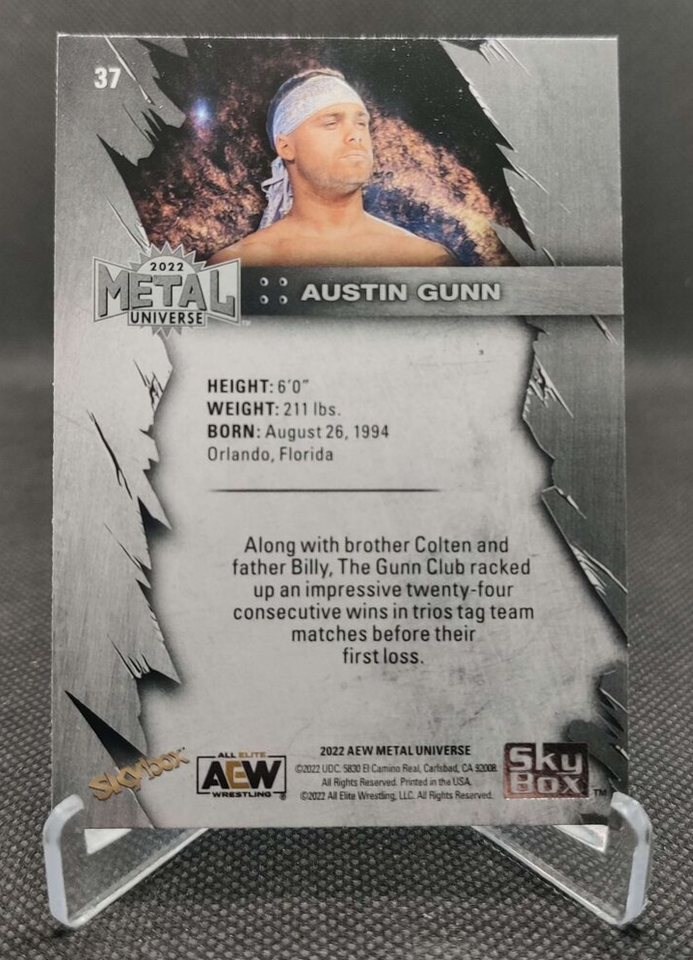 2022 Upper Deck Skybox AEW Metal Universe #37 Austin Gunn wrestling ...