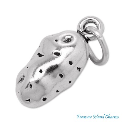 Potato 3D 925 Solid Sterling Silver Charm Idaho Spud Vegetable Food ...