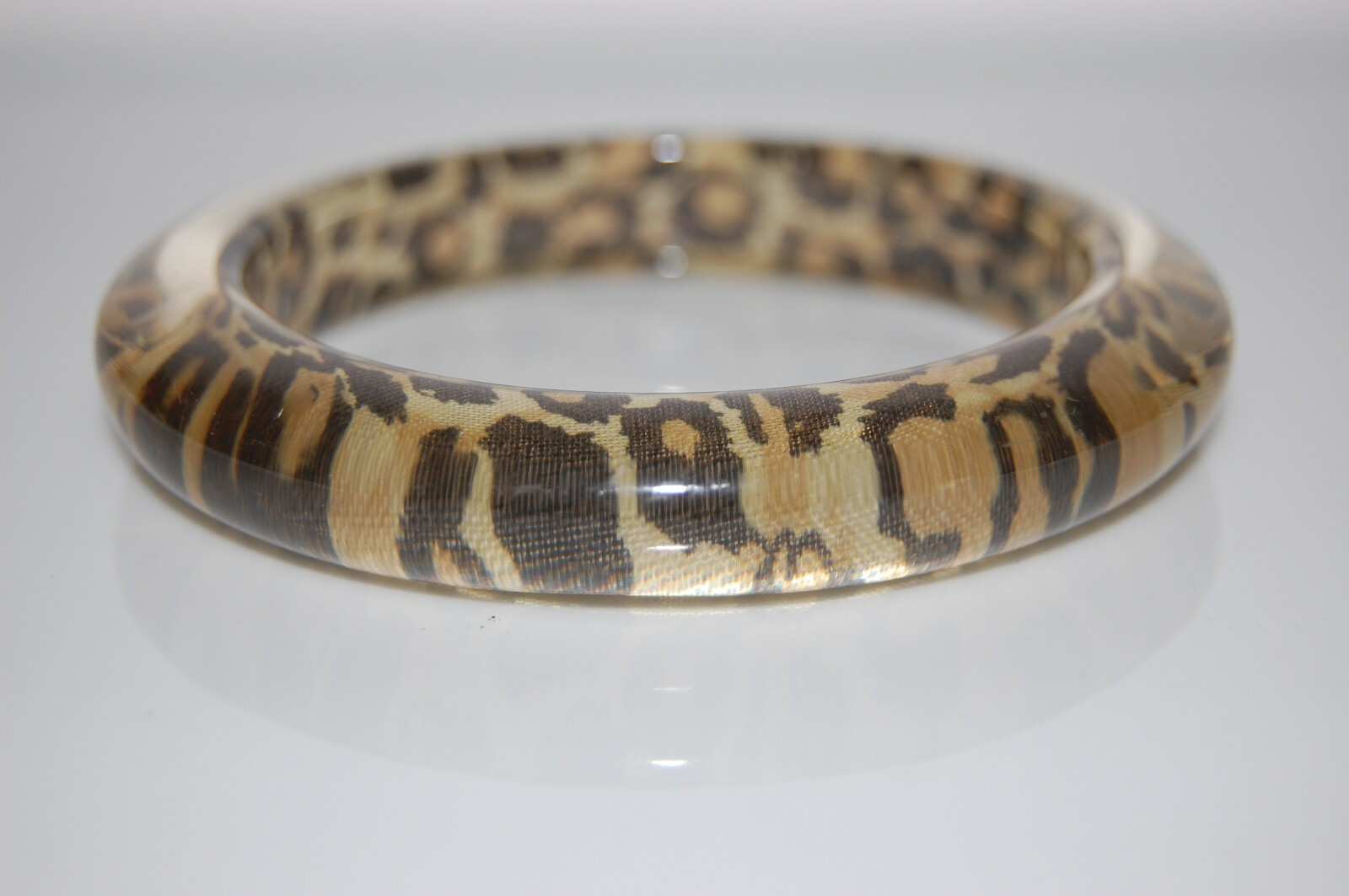 LARGE BOLD LEOPARD PRINT RUNWAY STYLE COUTURE ACRYLIC… - Gem