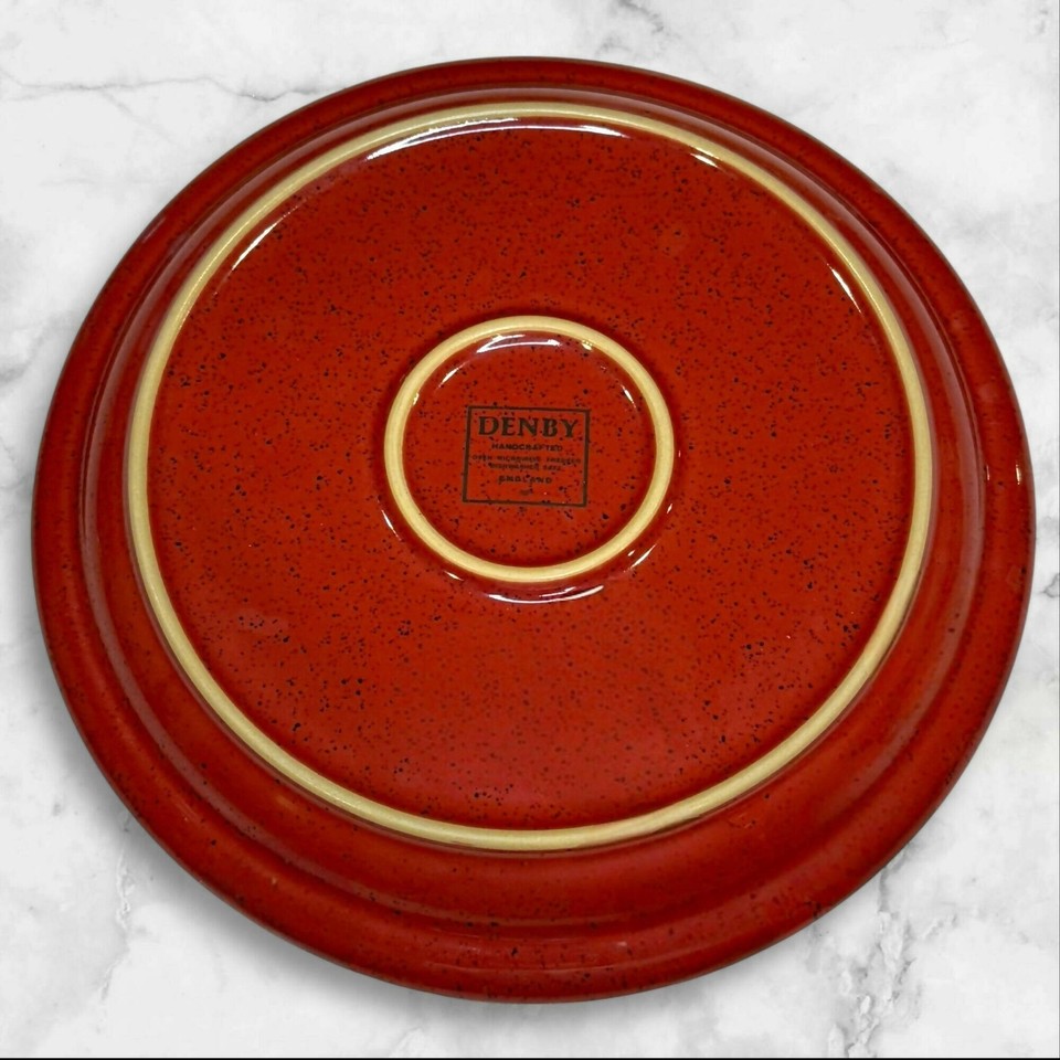 Denby Harlequin Blue Red Dinner Plates | Set of 3 | Good Condition | eBay