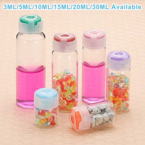 3ml Clear Glass Sample Vials, 20Pcs Small Liquid Bottles, Black | eBay