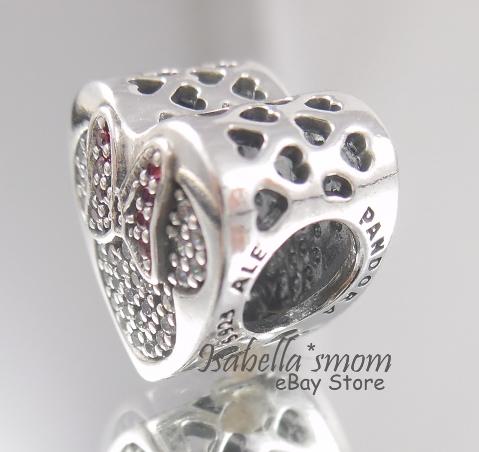 DISNEY MICKEY MINNIE TRUE LOVE Genuine PANDORA Valentine HEART Charm ...