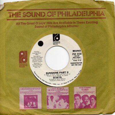 The O'Jays Sunshine Part II on Phildelphia International Original Promo ...