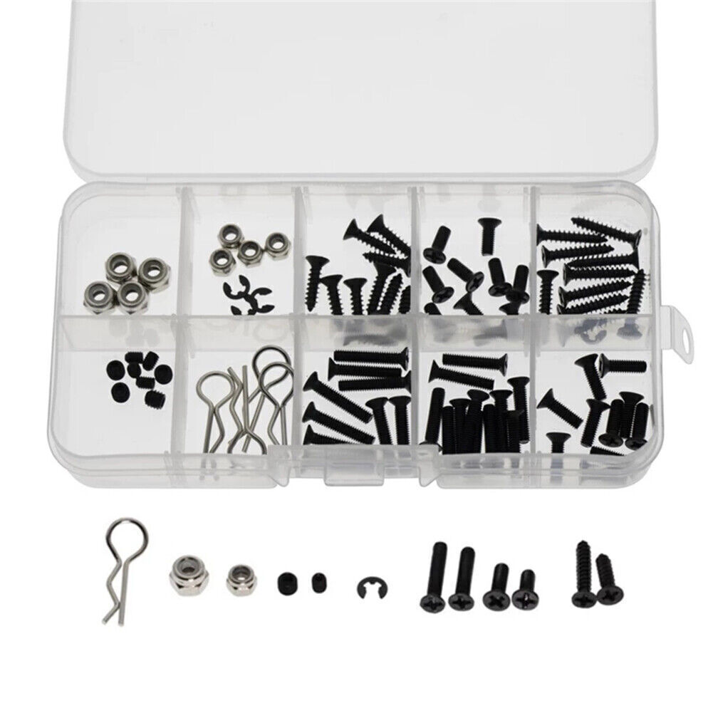 84PCS Stainless Steel Screws Box Set for 1/10 HSP 94123 Traxxas Tamiya ...