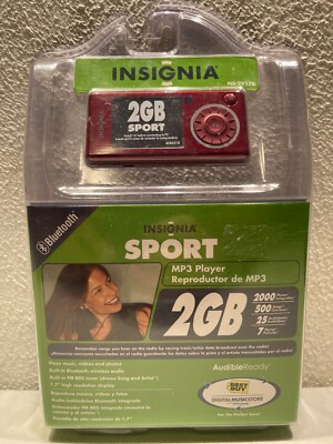 Insignia NS-2V17r (2GB) Digital Media Red mp3 player with Bluetooth #P ...