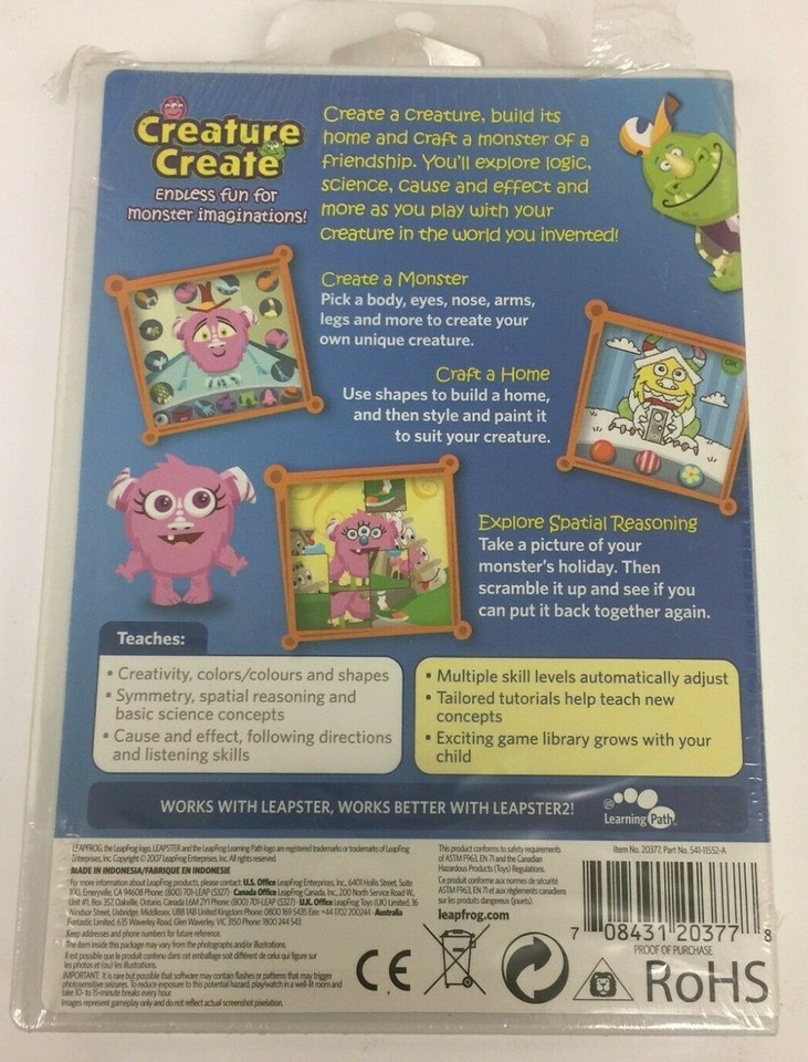 Brand New LEAP FROG CREATURE CREATE Leapster & Leapster 2 Learning Game NIP | eBay