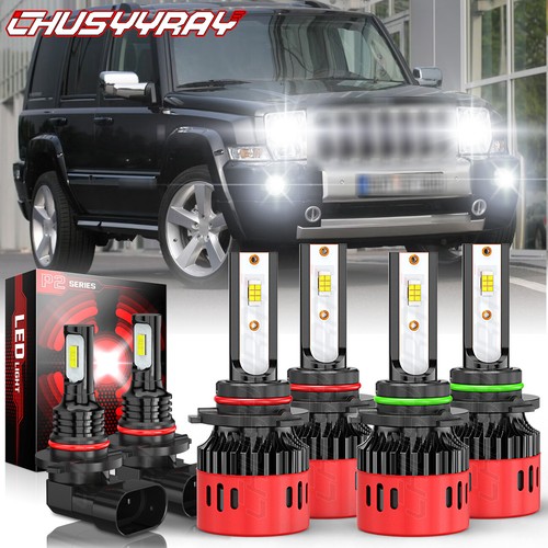 For Jeep Commander 2006-2010 Combo LED Headlight Hi/Lo + Fog Light ...