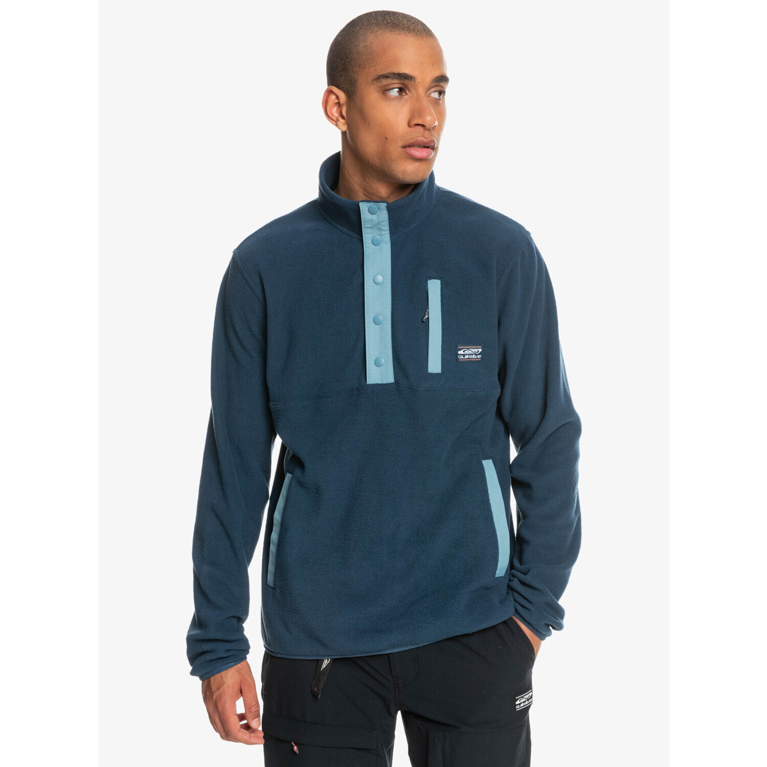 Quiksilver No Destination 2 Half Snap Insignia Blue 2023 Fleece Hoodie ...