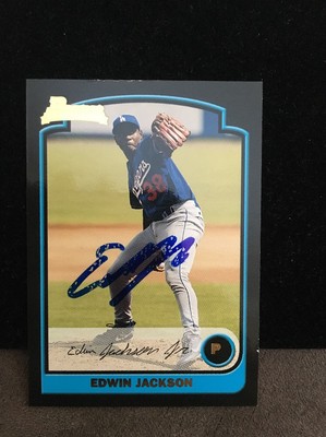 EDWIN JACKSON 2003 TOPPS BOWMAN RC Autograph Signed AUTO Baseball Card ...