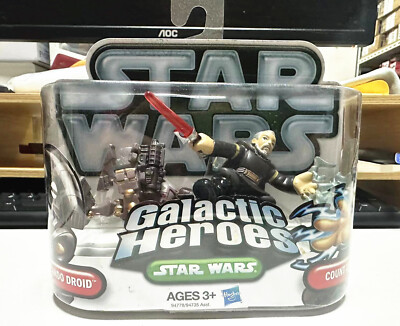 Star Wars Galactic Heroes Count Dooku & Commando Droid Toy Figure Set ...