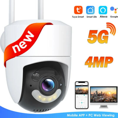Tuya Smart Life 5G WIFI 2K 4MP PTZ IP Camera Auto Tracking Outdoor CCTV ...