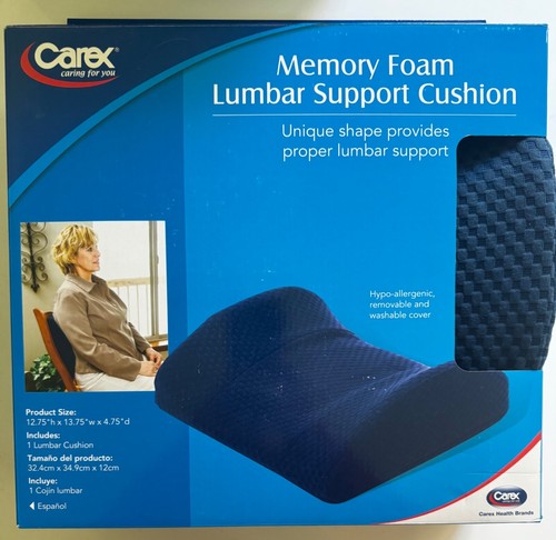 Carex Contour Back Cushion Lumbar Support for Home/Office/Travel Memory ...