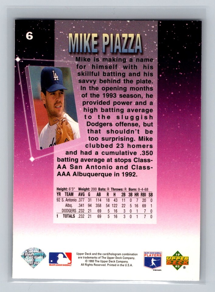 1993 Upper Deck Fun Pack #6 Mike Piazza | eBay