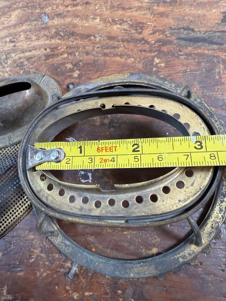 Oddball Brass Chimney And Shade Holder Ring For oil kerosene lamp. Set ...