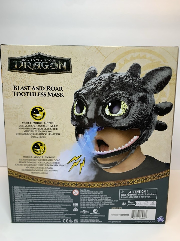 How To Train Your Dragon HTTYD Blast & Roar Toothless Mask, Lights ...