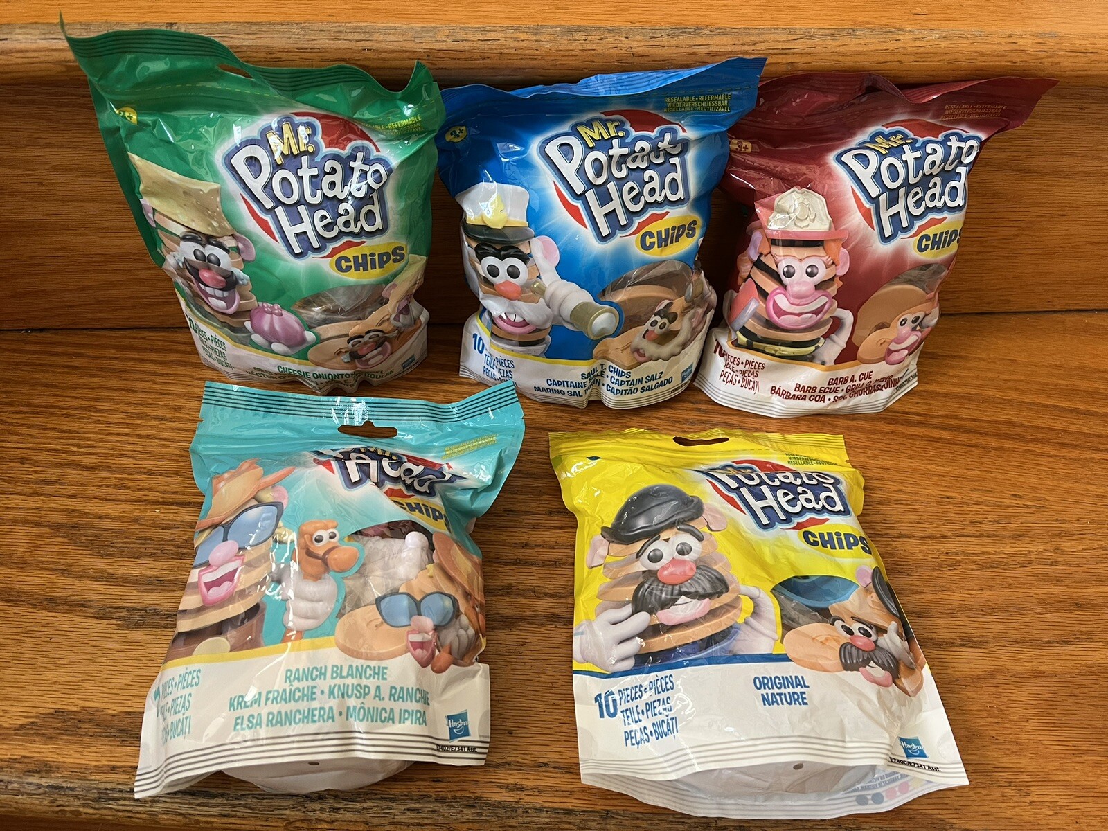 MR POTATO HEAD CHIPS: 10 PIECE TOY BAGS - HASBRO - SET OF ALL 5 COLORS ...