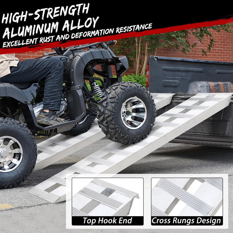 2PC 60" x 12" Aluminum Trailer Ramps,6000 Lbs Heavy Duty Car Truck ...