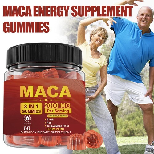 Maca Root Gummies with Natural Flavor Drive, Performance & Energy ...