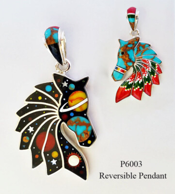 PERFECT GALAXY SATURN COMET TURQUOISE MULTICOLOR INLAY .925 SILVER ...