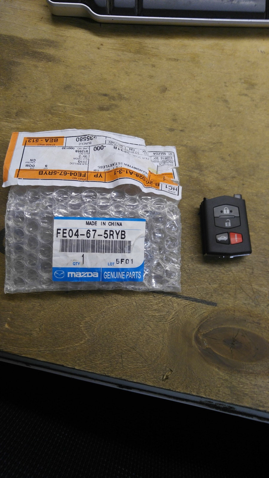 MAZDA OEM 05-08 RX-8 Keyless Entry-Key Fob Remote Transmitter ...