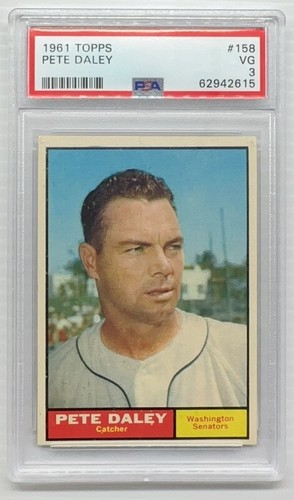 1961 Topps Pete Daley Vintage Base Card #158 PSA 3 VG Senators | eBay